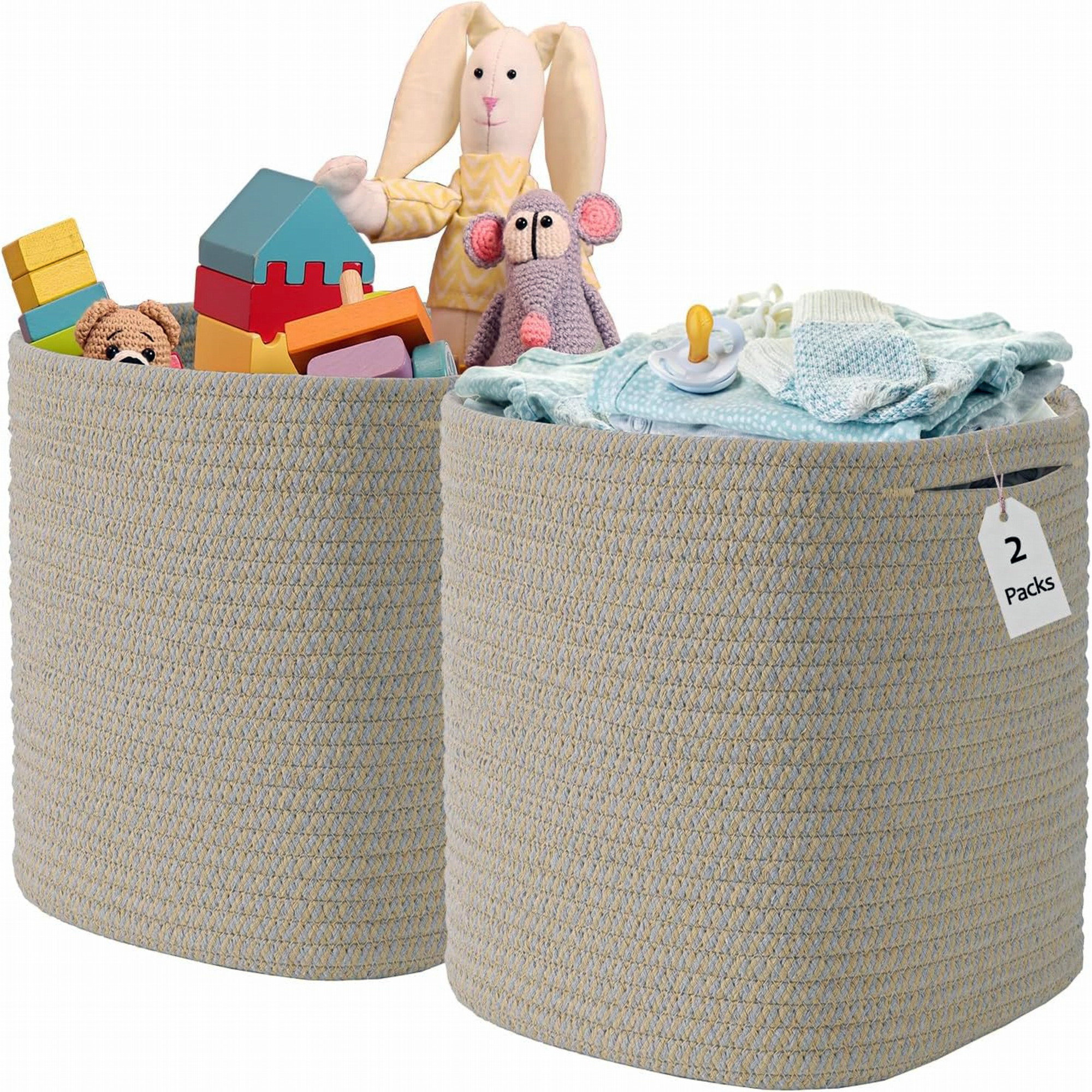 Ophelia & Co. 2-Packs Storage Basket, Woven Baskets For Storage | Wayfair