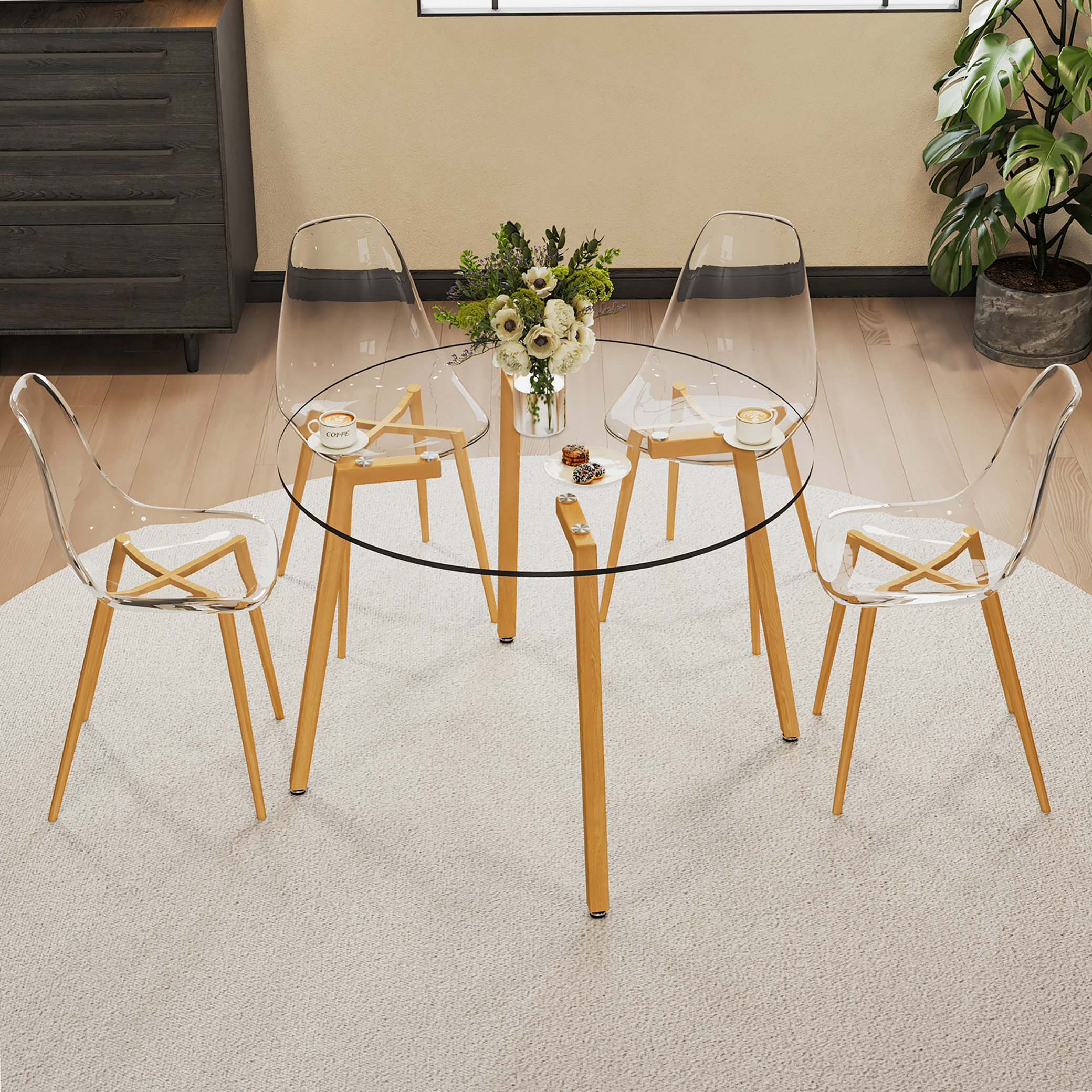Mercer41 Addicus Round 42'' Dining Set | Wayfair