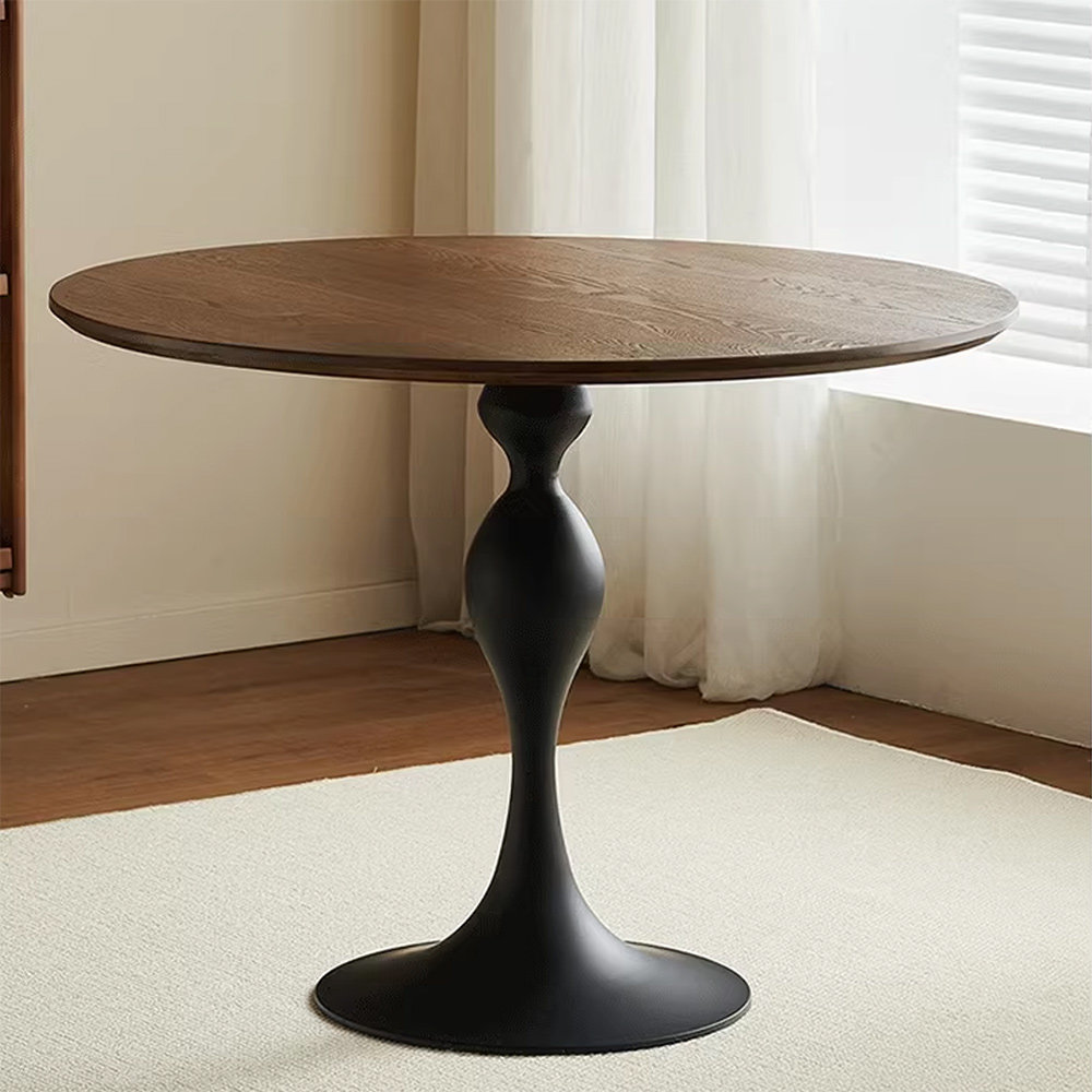 Alcott Hill® Nut-Brown Round Solid Wood Dining Tables | Wayfair