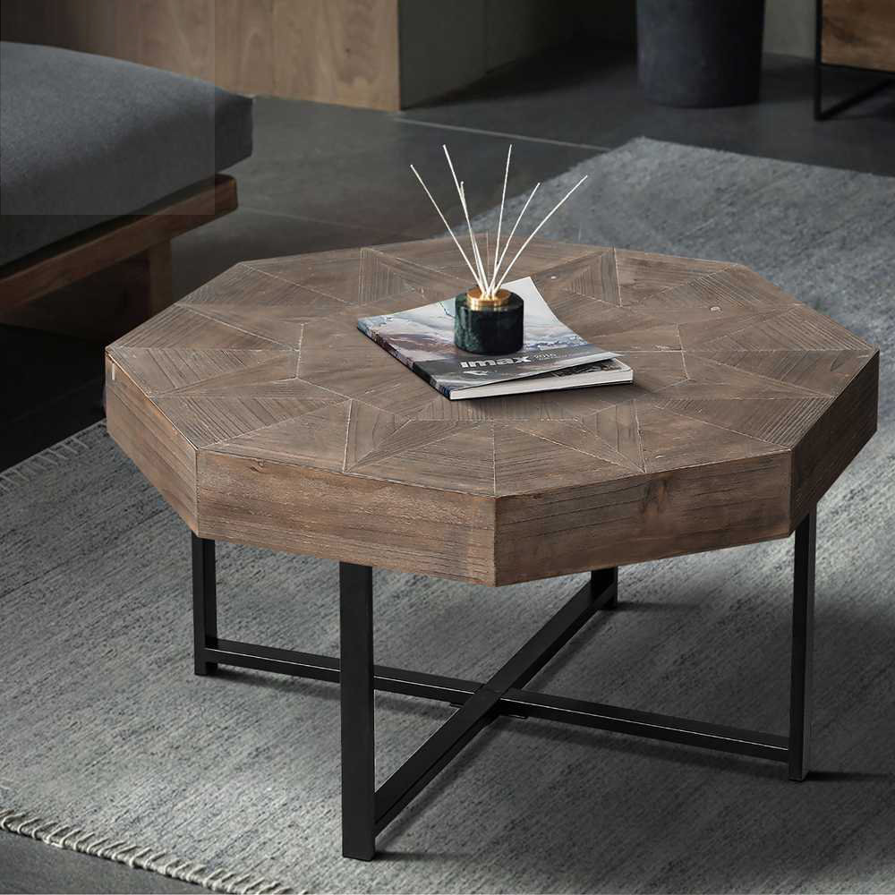 17 Stories Wood Octagonal Vintage Patchwork Craft Farmhouse 30 Inch ...