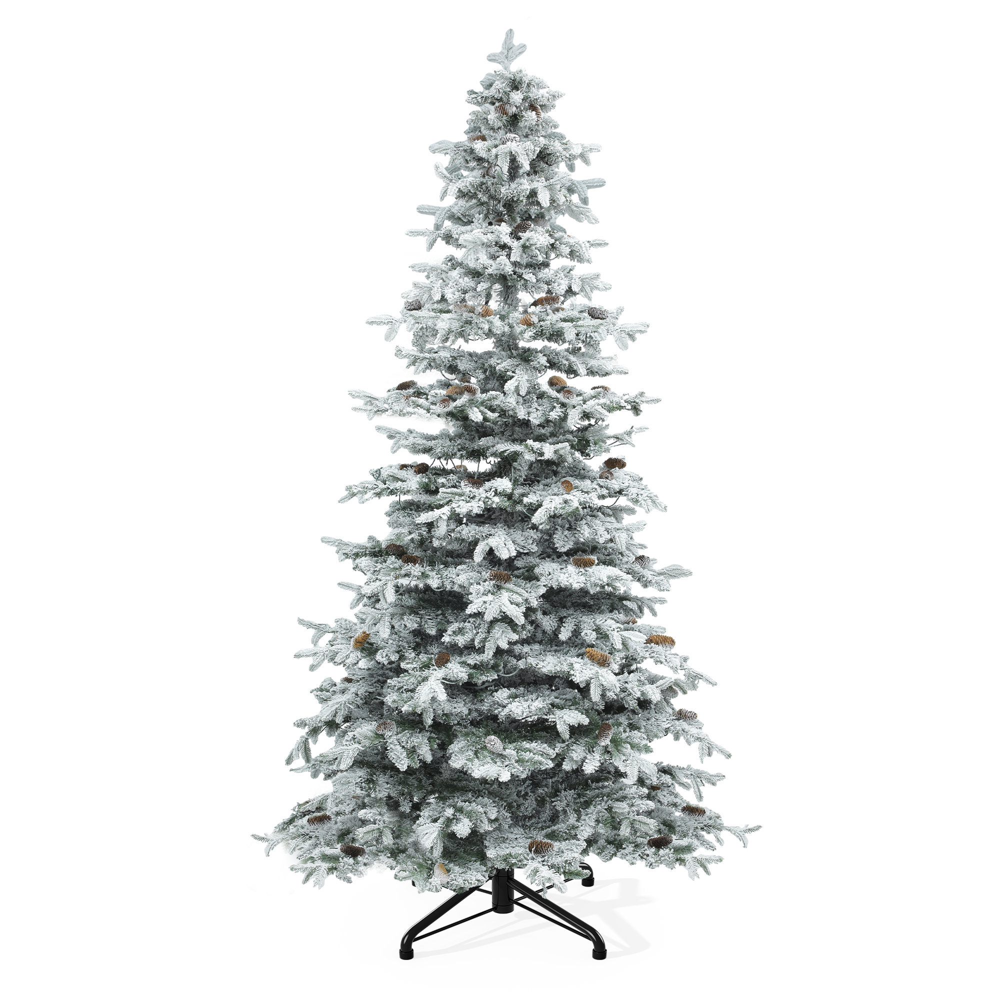 The Holiday Aisle® Pre-Decorated Pine Hierarchical Tower Flocked ...