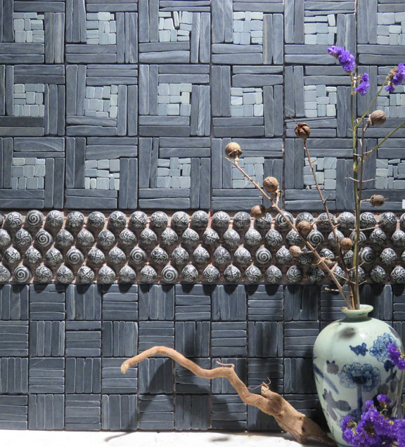 Intrend Tile Landscape Wonder 2" x 2" Black Slate Novelty Mosaic Wall ...