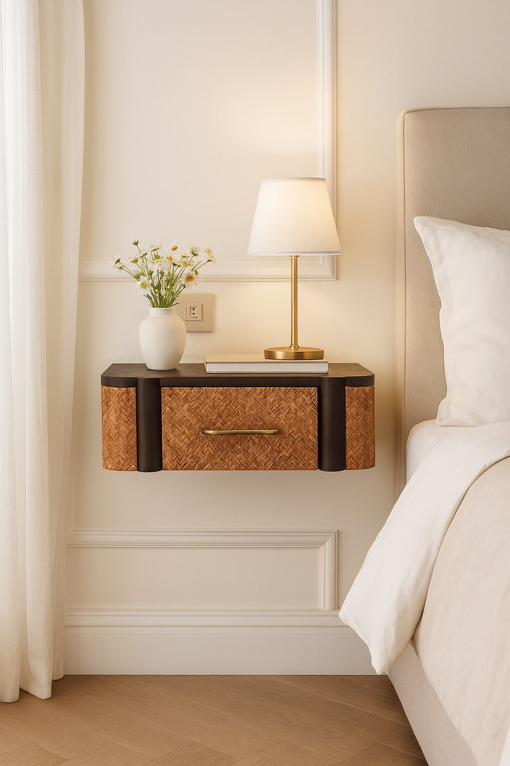 Dakota Fields Rattan Curve Wall-mounted Drawer | Wayfair