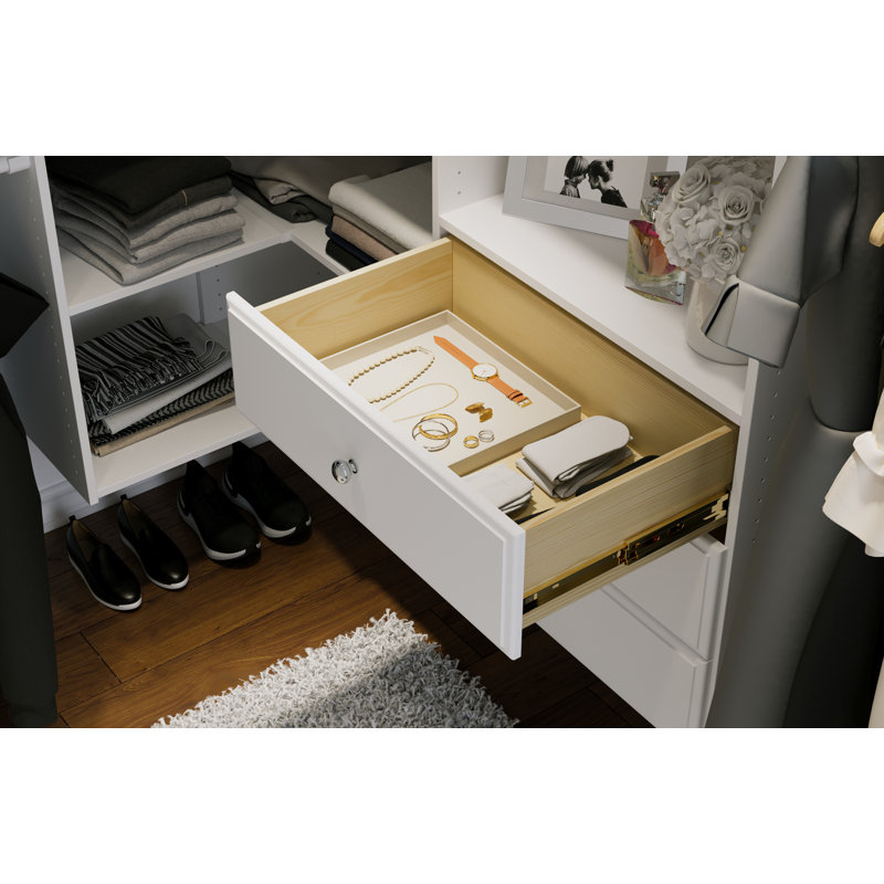 Dotted Line™ Grid 65" W - 113" W Corner Closet System (Can be Cut to ...