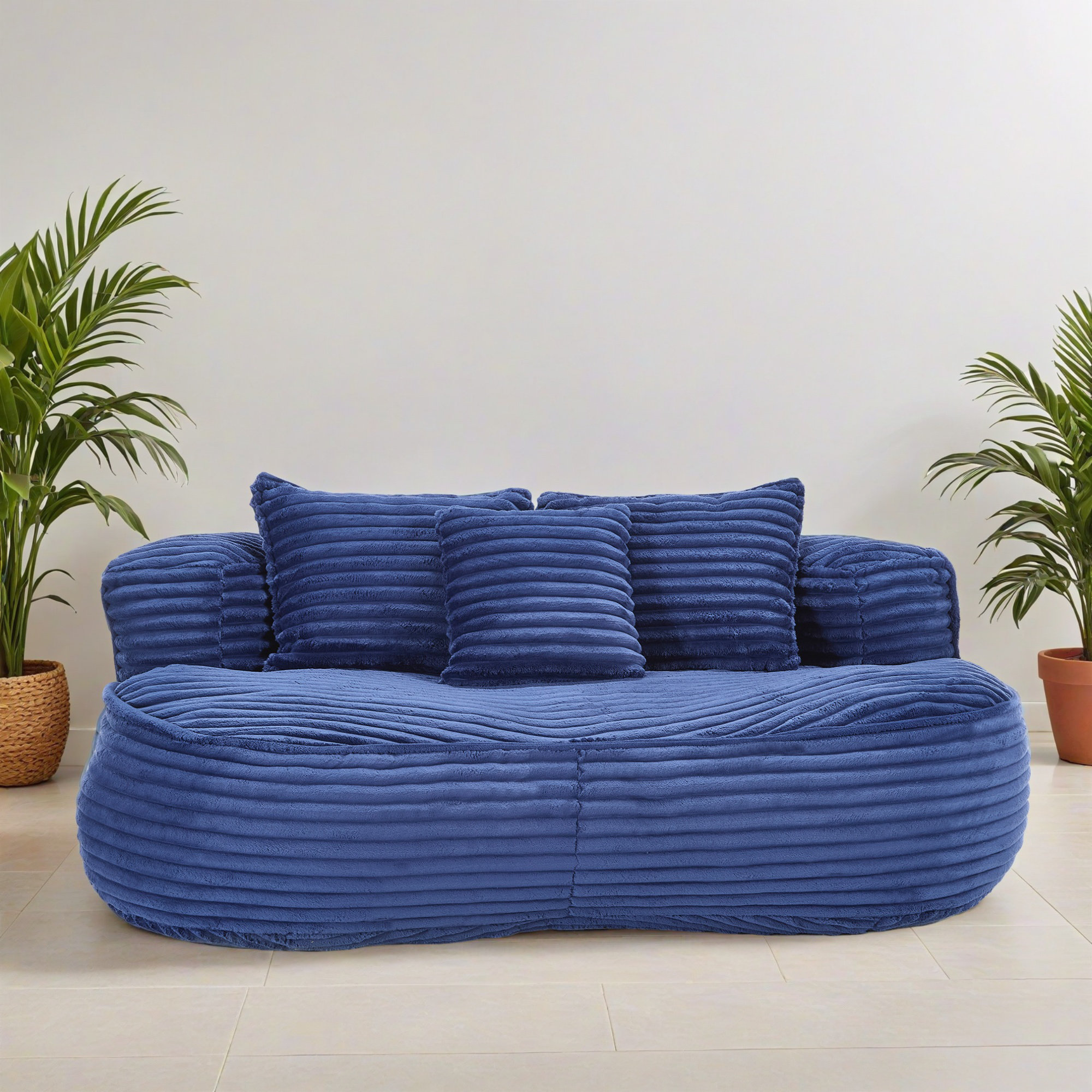 Mercer41 64.18" Lazy Bean Bag Sofa Lounger High Back Bean Bag Couch for ...