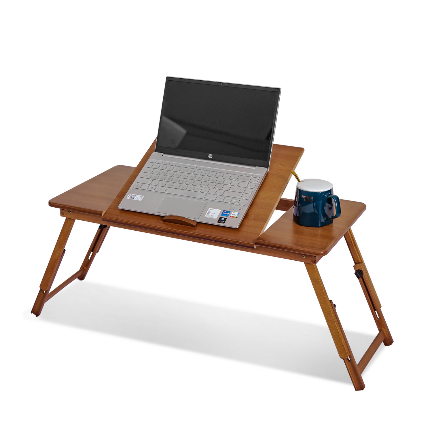 Inbox Zero Ffiona Lap Desk, Nature Bamboo Folding Laptop Desk, Bed Tray ...