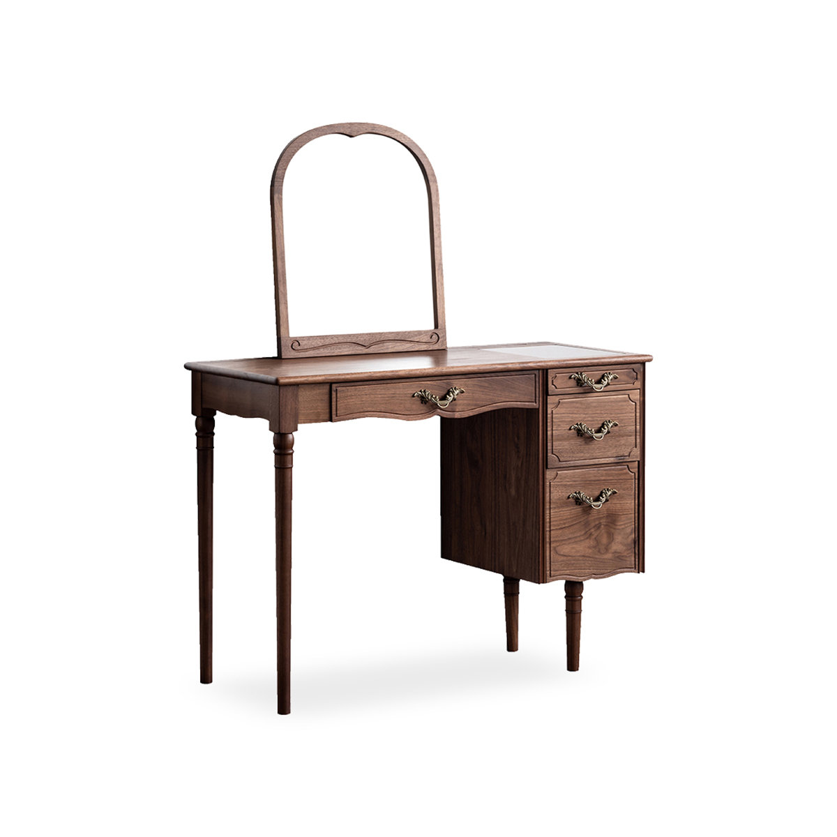 EliteFurnishings Black Walnut Solid Wood Vintage Makeup Vanities | Wayfair