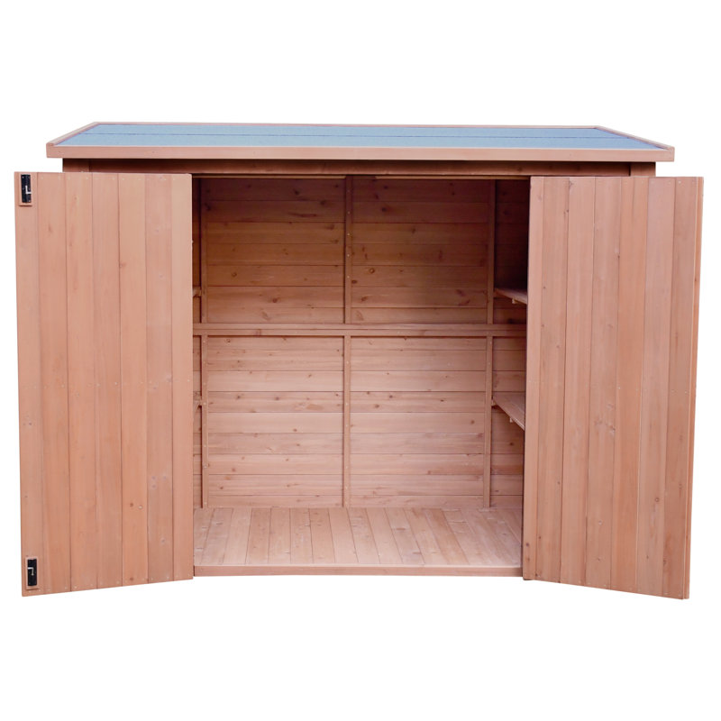 Leisure Season Cedar Wooden Heavy Duty Lean-To Storage Shed With Double ...