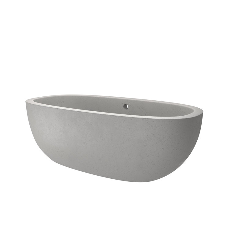Native Trails Avalon NativeStone Freestanding Soaking Cement Bathtub ...