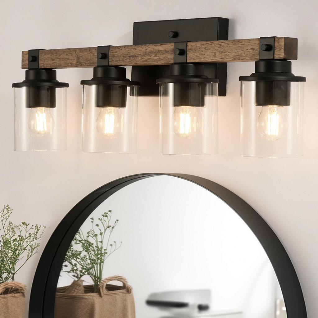 17 Stories Rheata Dimmable Modern Farmhouse Wood Vanity Light & Reviews ...