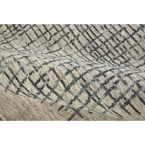 17 Stories Norvan Handmade Hand Tufted Wool Gray/Green/Tan Rug | Wayfair