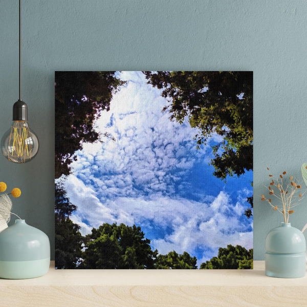 Loon Peak® Blue Cloudy Sky Through Trees On Canvas Painting - Wayfair ...