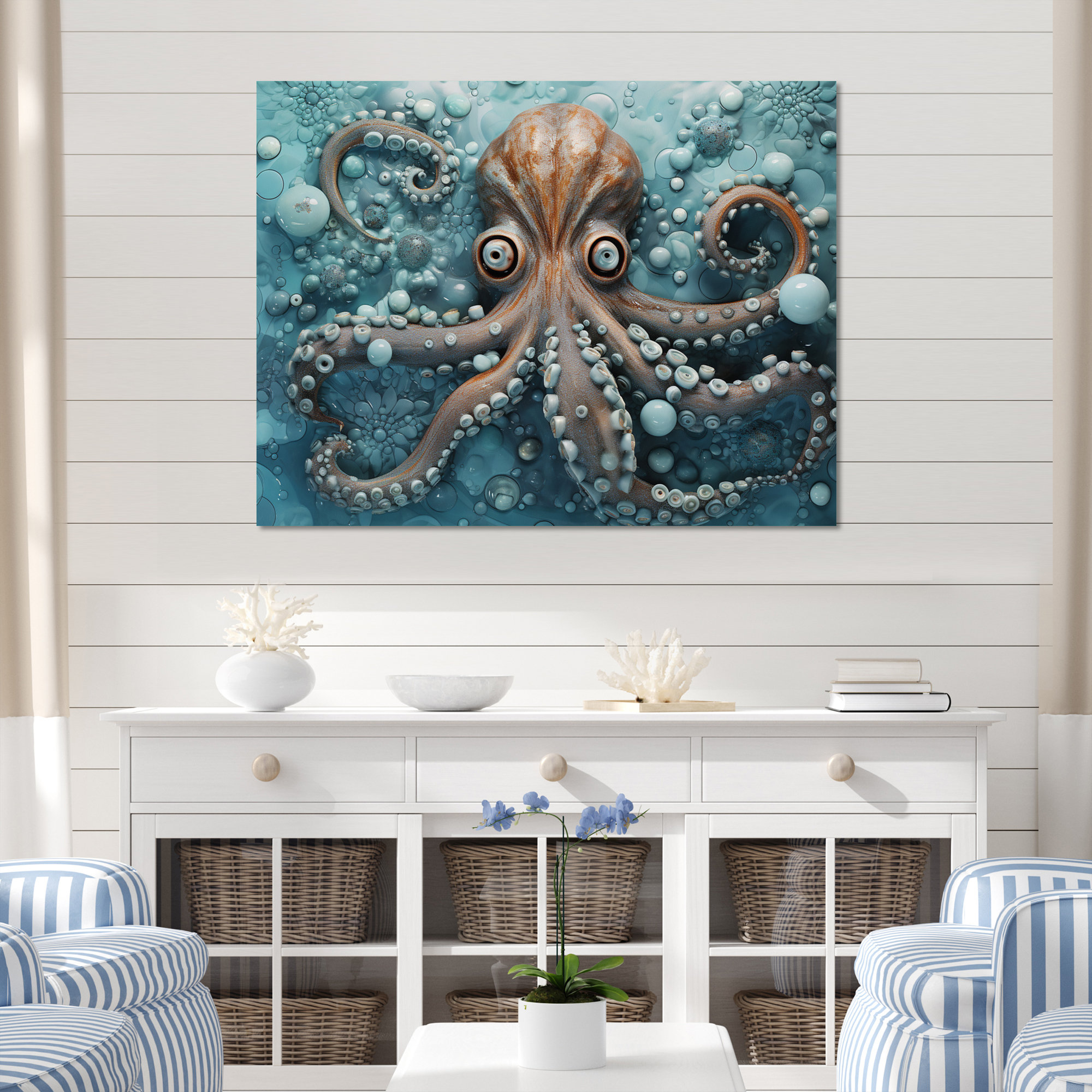 Design Art Portrait of Mystical Octopus Painting - Print | Wayfair