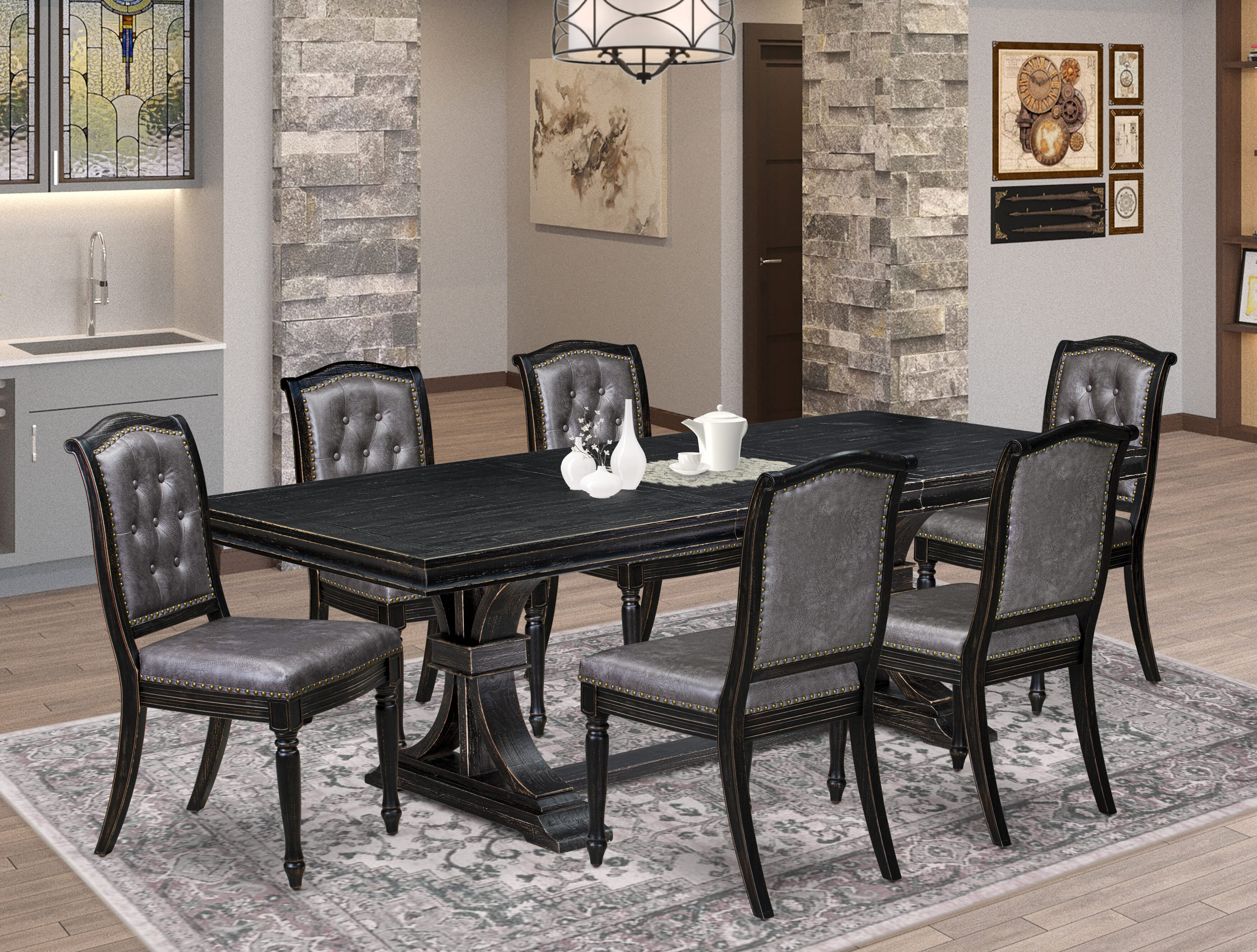 Red Barrel Studio® Kitchen table set includes a Rectangular Dining ...