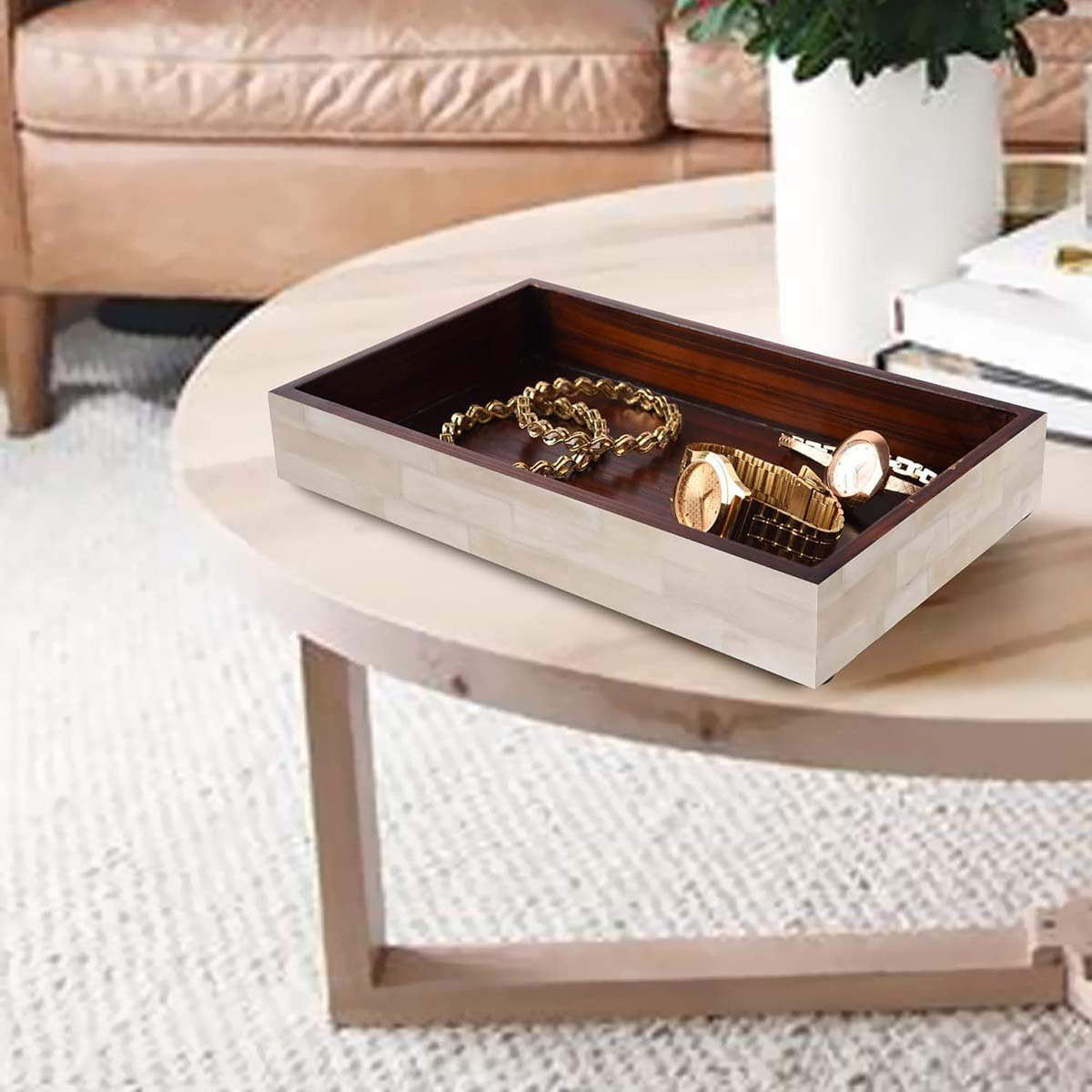 Gracie Oaks Handmade Moroccan Pattern 10X6 Towel Tray - Small Bathroom ...