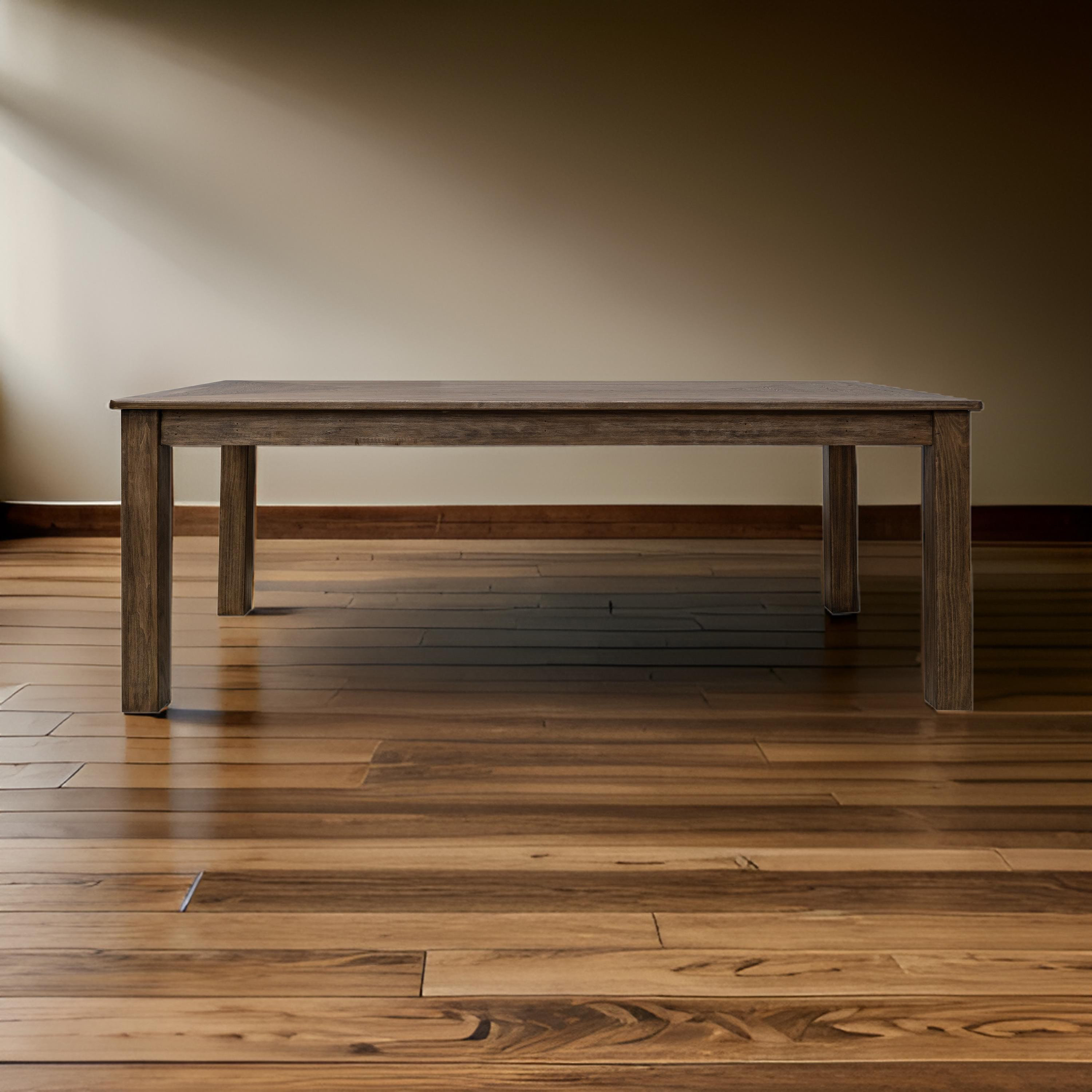 Benjara Loe Dining Table, 79 Inch Rectangular Top, Farmhouse Brown ...
