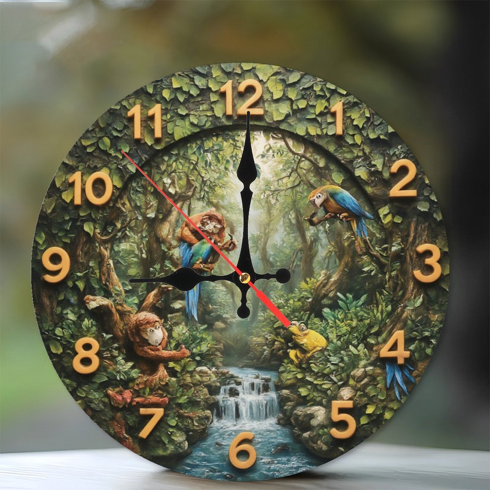 Dakota Fields Jungle Clock With Animals And Waterfall - Wayfair Canada