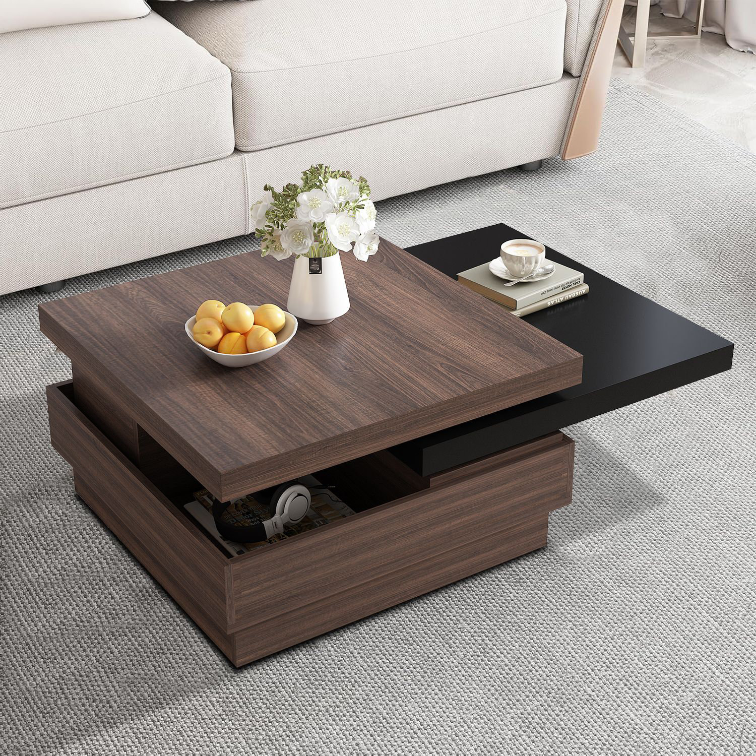 Ivy Bronx Modern style coffee table with removable table top and wooden ...