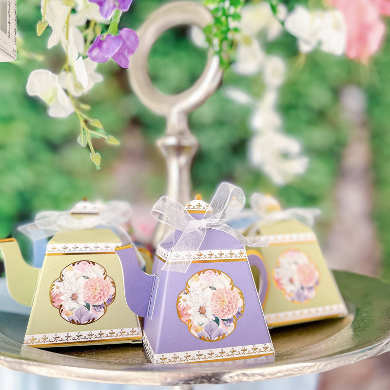 Kate Aspen Tea Time Party Favor Box - Assorted (Set Of 24) | Wayfair