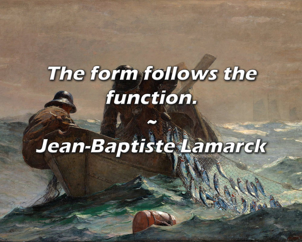 Latitude Run® Jean-Baptiste Lamarck Quote: The form follows the ...
