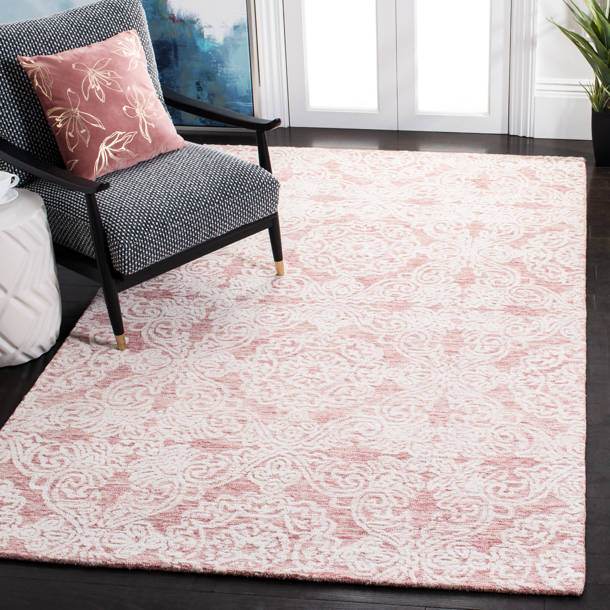 Etta Avenue™ Noor Handmade Hand Tufted Dark Pink/Ivory Rug & Reviews ...
