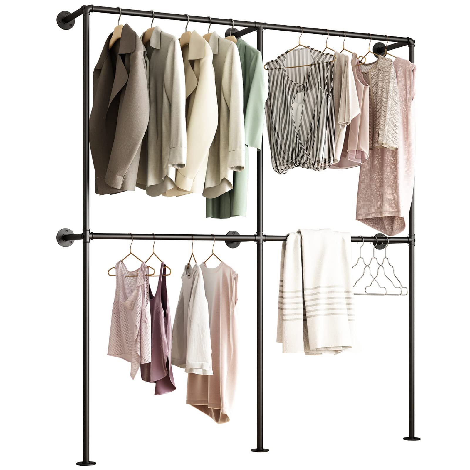 Williston Forge Jonti Metal Wall Mounted Clothes Rack | Wayfair