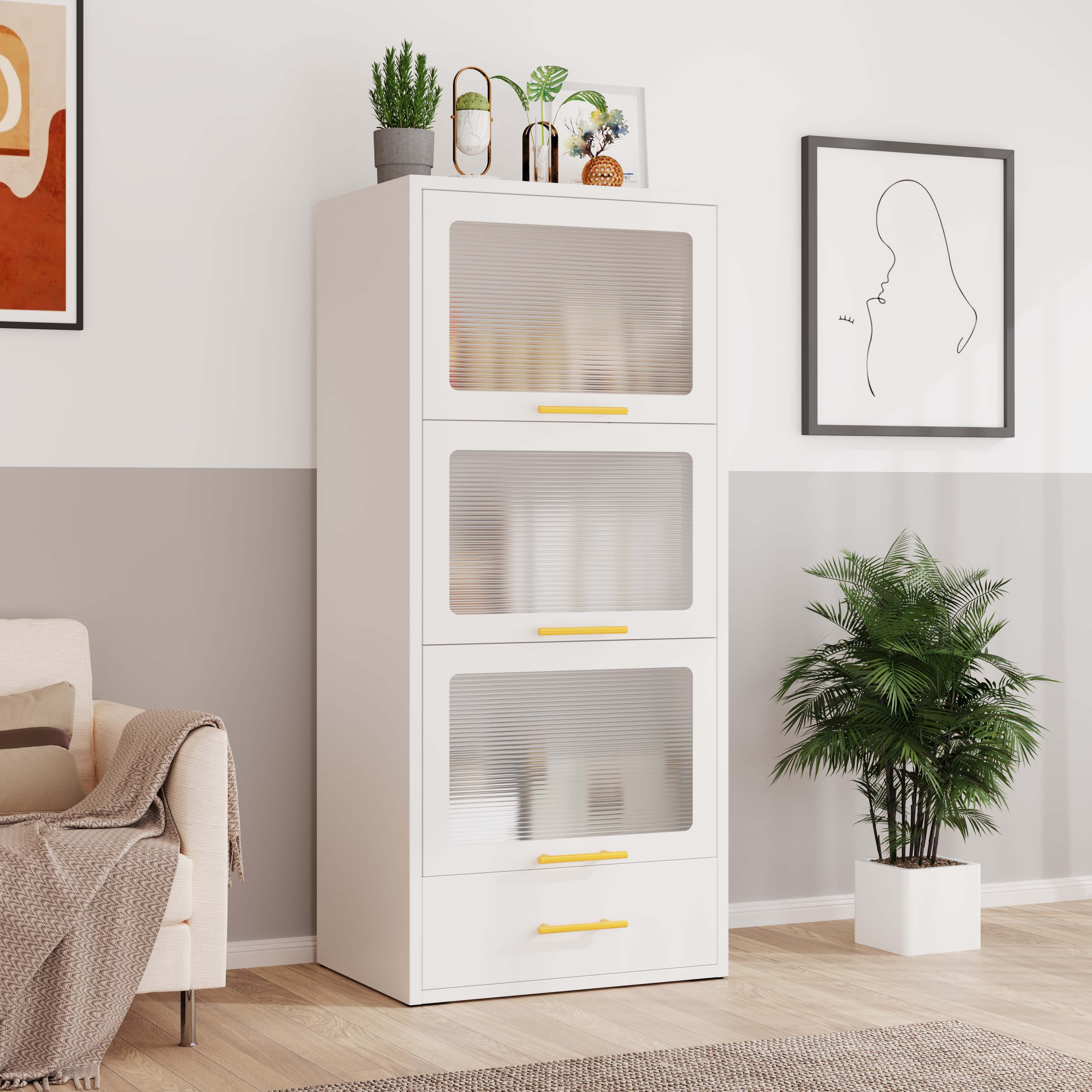 Wrought Studio™ Three-Door Flip Cabinet with Ample Storage and Durable ...