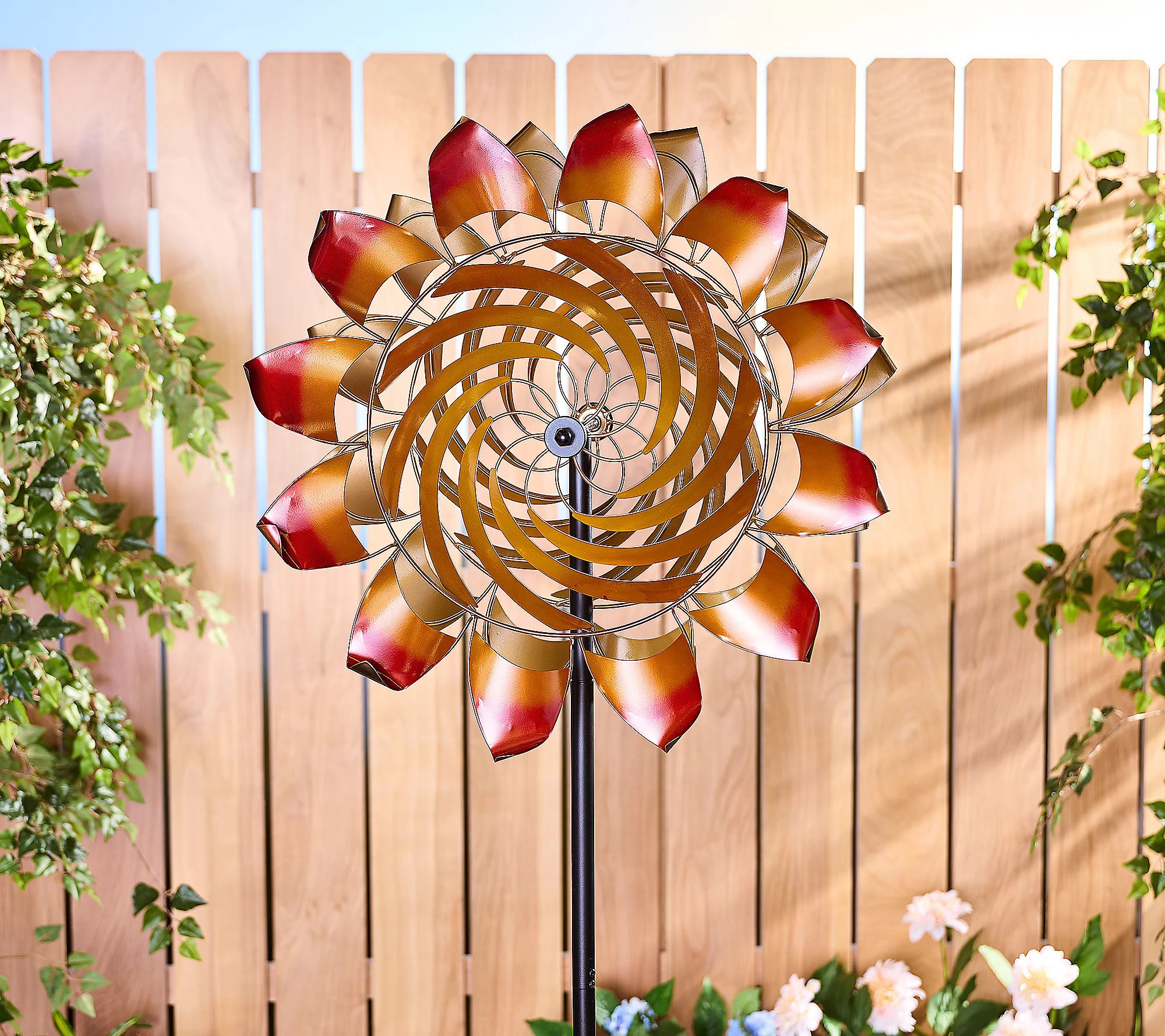Arlmont & Co. Dual Sided Center Swirl Illusion Wind Spinner, Orange ...