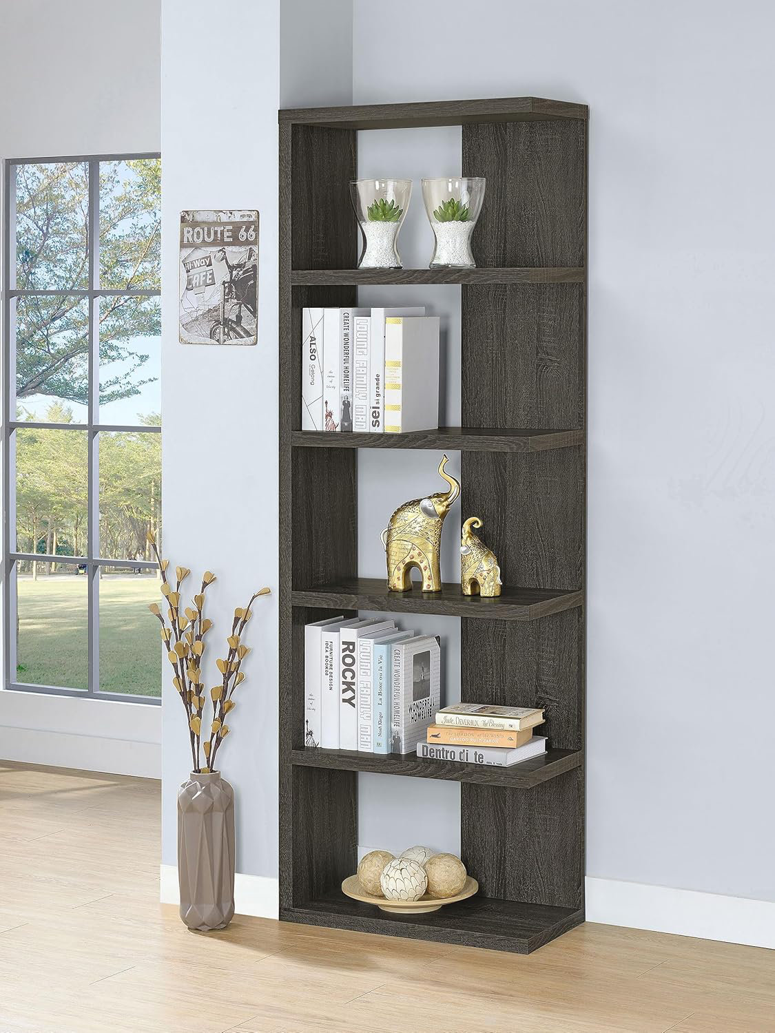 Latitude Run® Coaster Home Furnishings 5-Tier Semi-Backless Bookcase In ...