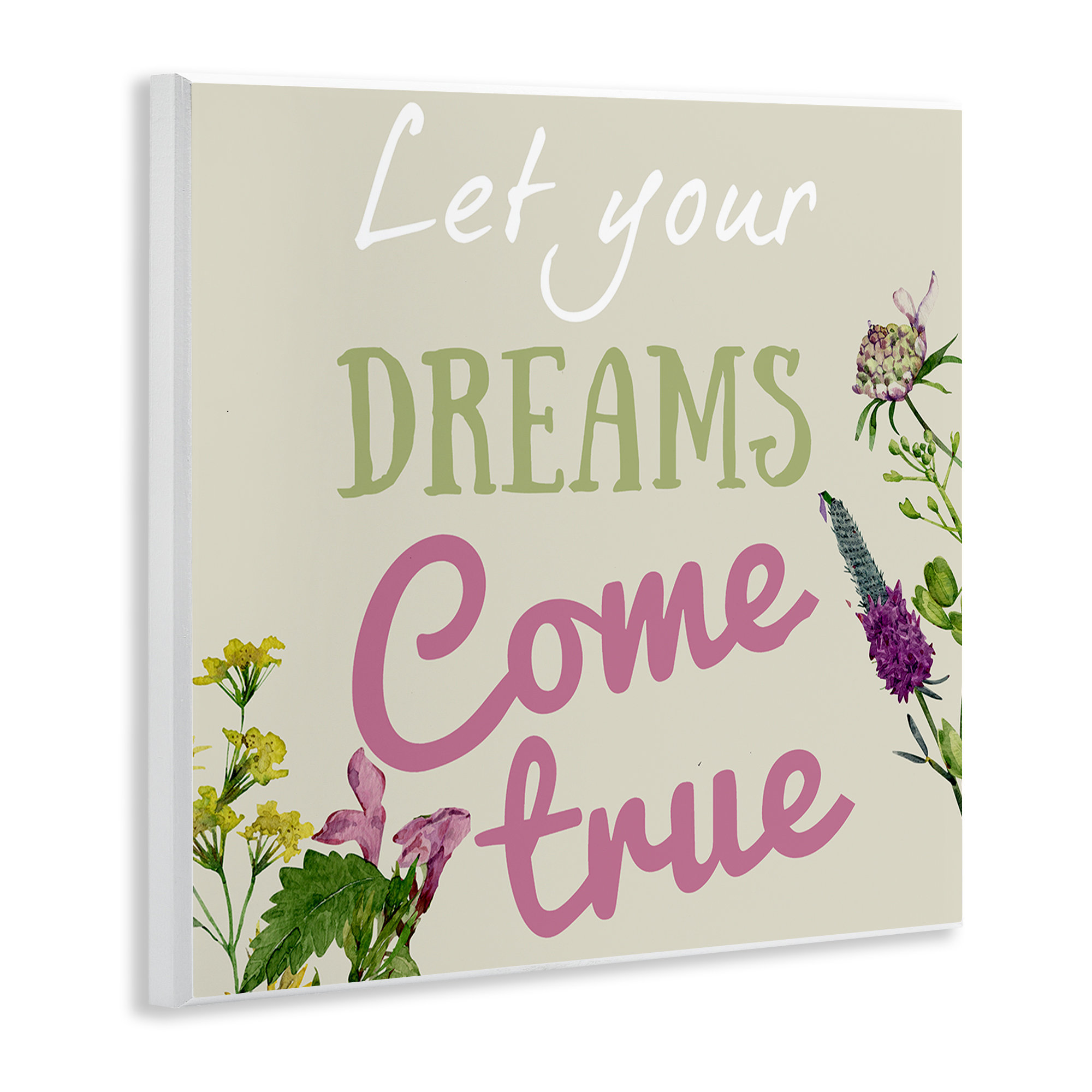 Ophelia & Co. Dreams Come True with Florals Wall Plaque, design by Kim ...
