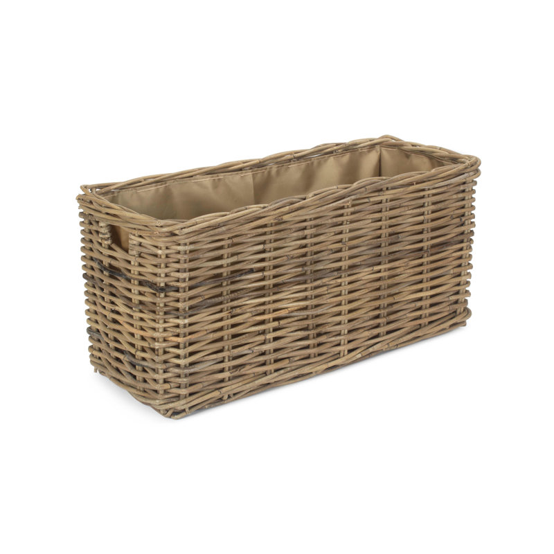 17 Stories Rattan Under Bench Basket with Lining | Wayfair.co.uk
