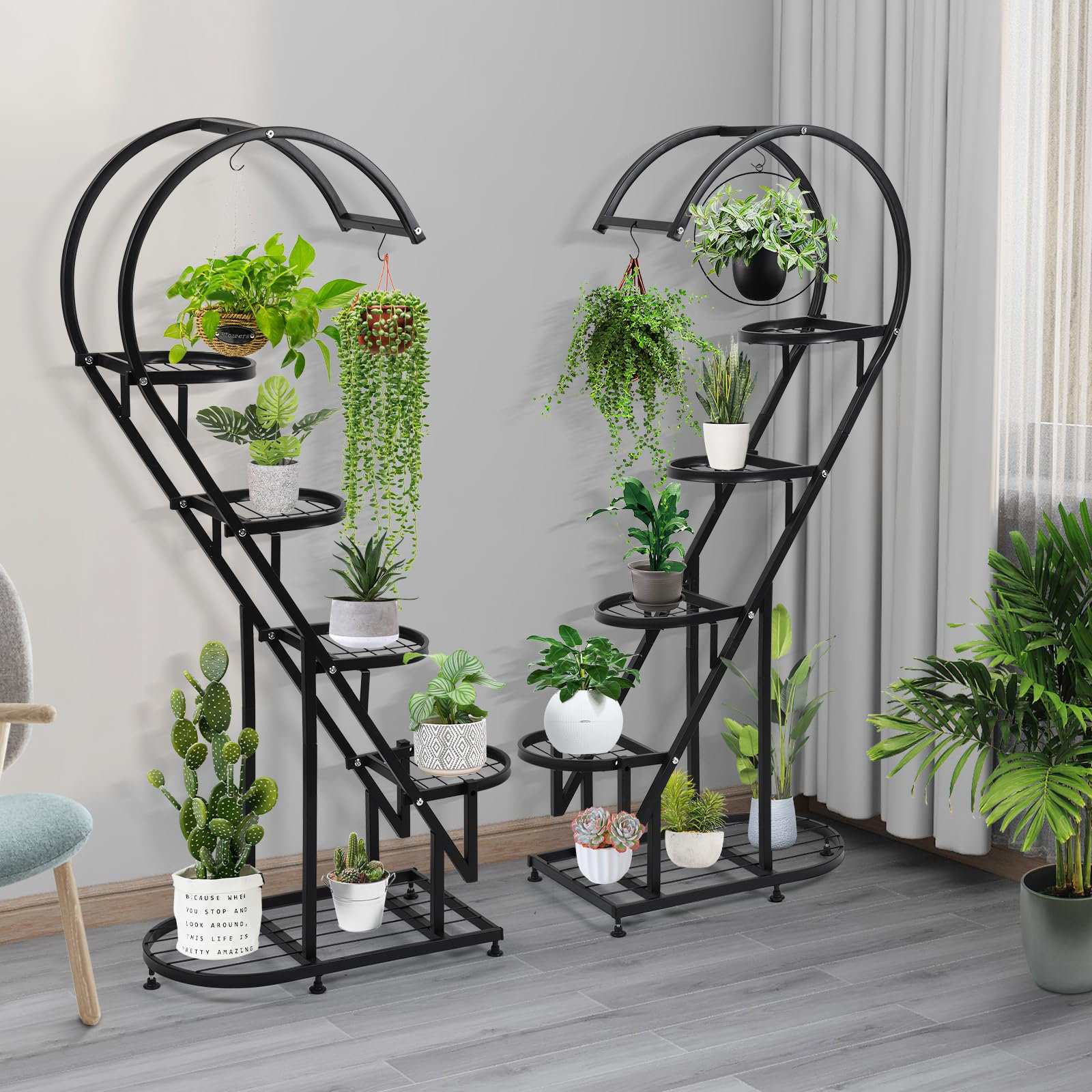 Red Barrel Studio® Heart-Shaped Indoor Plant Stand | 5-Tier Wrought ...