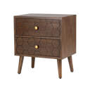 Corrigan Studio Bagan 2 - Drawer Solid Wood Nightstand in Walnut ...