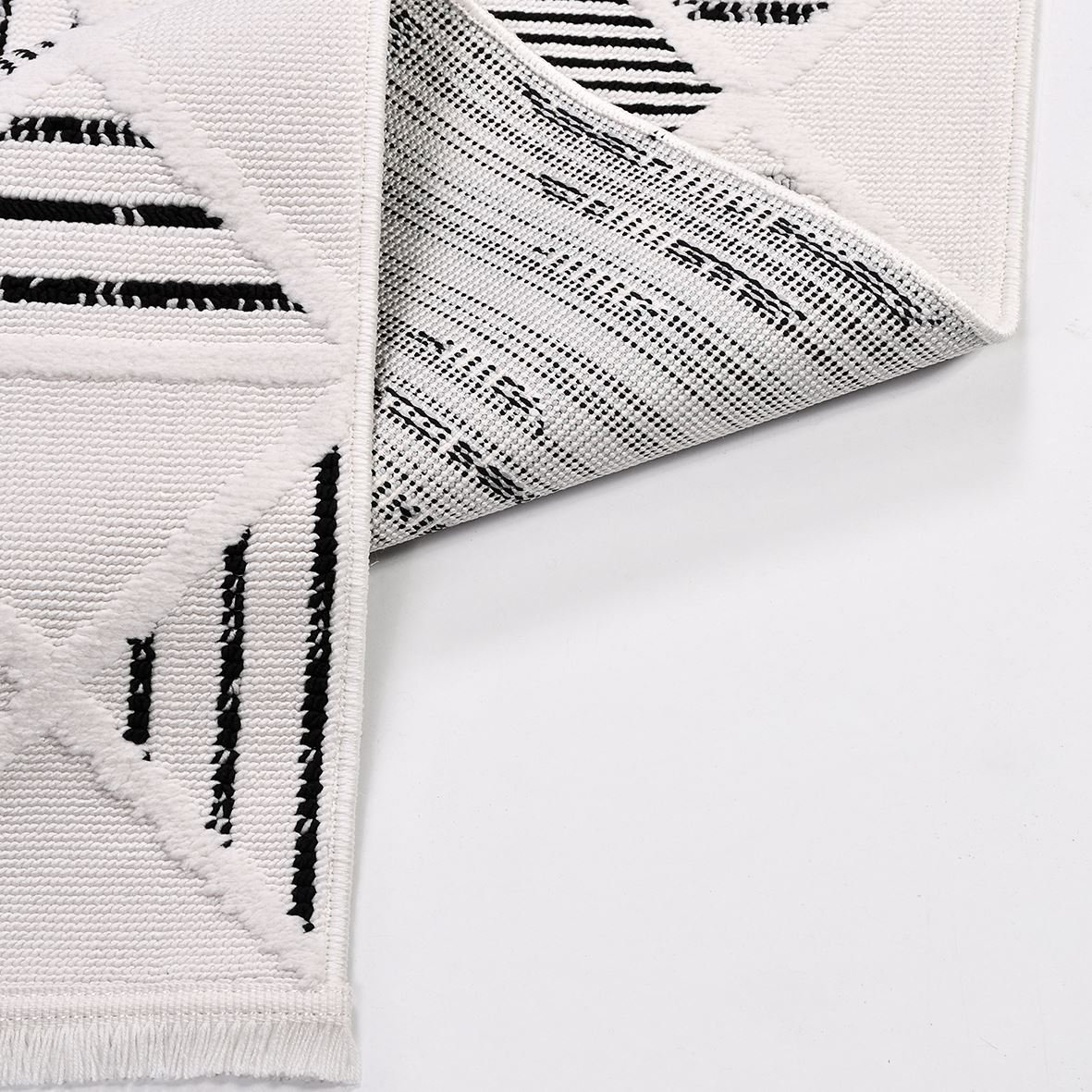 Union Rustic Onyx Cream Geometric Polyester Machine Made Area Rug | Wayfair