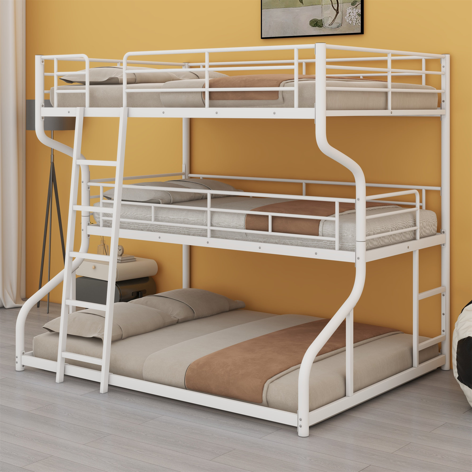 Isabelle & Max™ Algertha Full XL over Twin XL over Queen Metal Triple Bunk Bed by Isabelle & Max ...