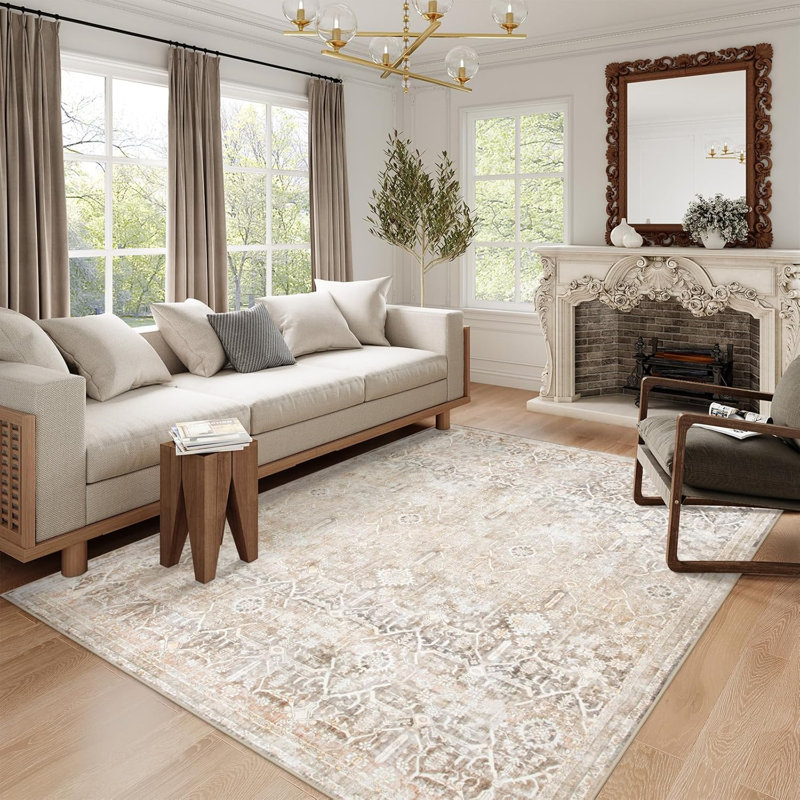 Bungalow Rose Vintage Tribal Cashmere Washable Area Rug - Soft Full ...