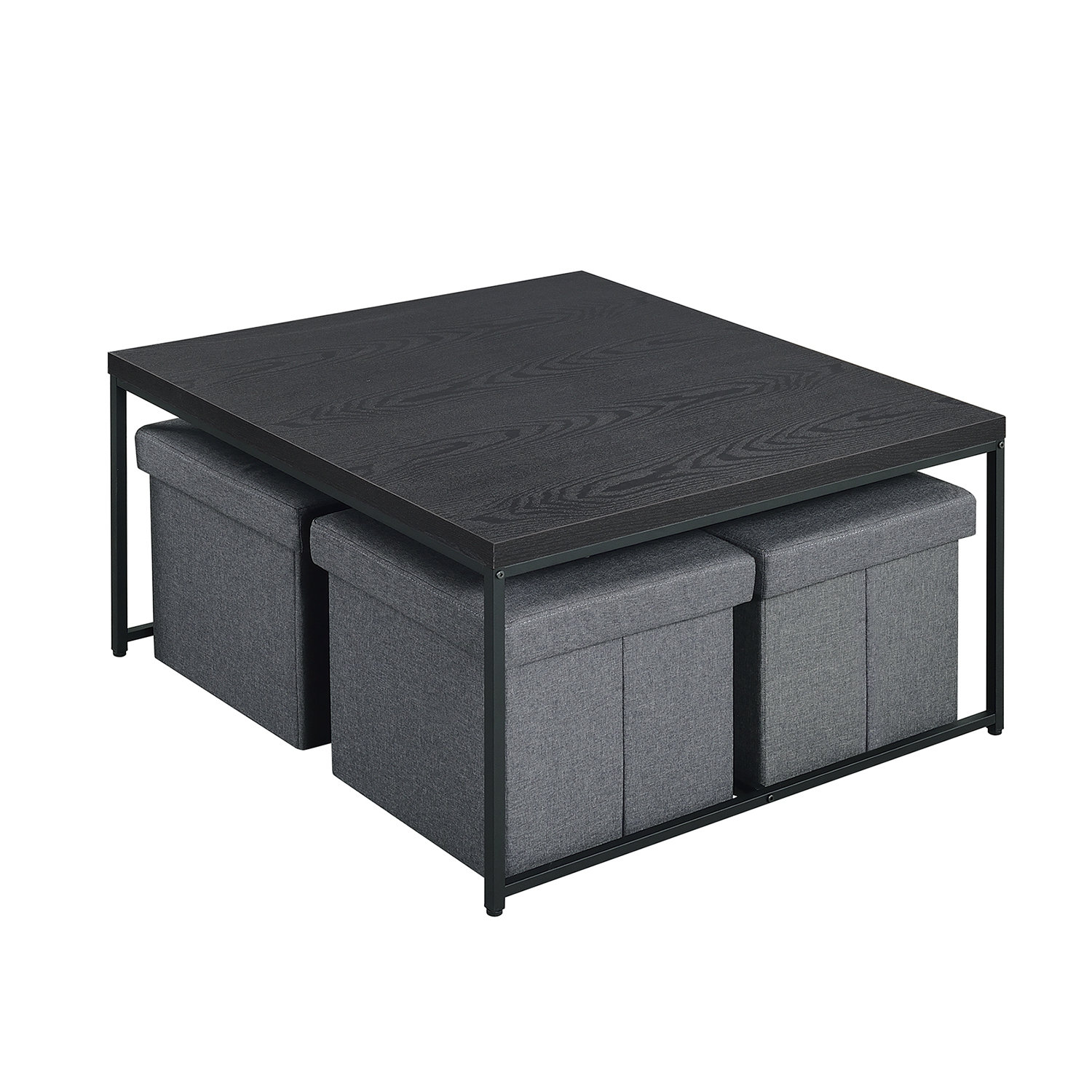 Latitude Run® 5 Piece Coffee Table Set With 4 Storage Stools | Wayfair