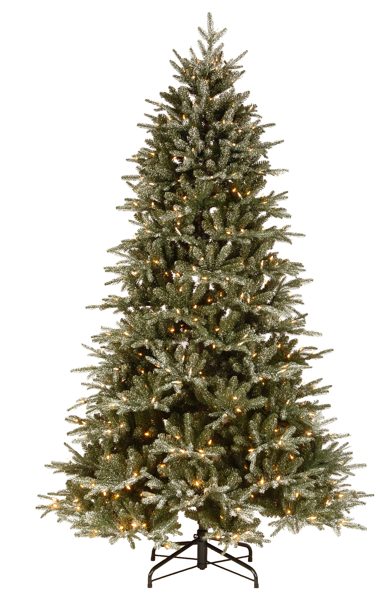 The Holiday Aisle® 7.5 ft. Frosted Geneva Tree with Clear Lights | Wayfair