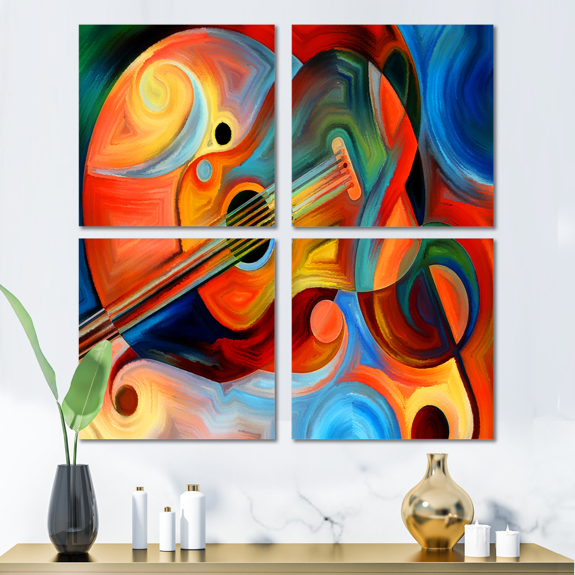 Red Barrel Studio® Music And Rhythm - Abstract Canvas Wall Art Print 4 ...