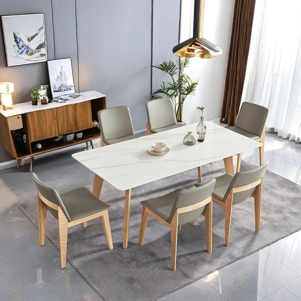 ComfySofa.s Sintered Stone Dining Table with Ash Chairs | Wayfair