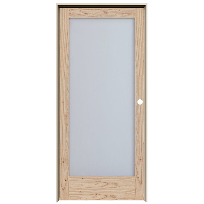 JELD-WEN MODA 1-Lite Frosted Glass Unfinished White Cedar Prehung ...