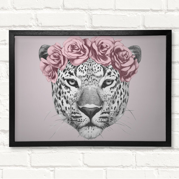 Happy Larry The Rose Head Leopard Framed Print | Wayfair.co.uk