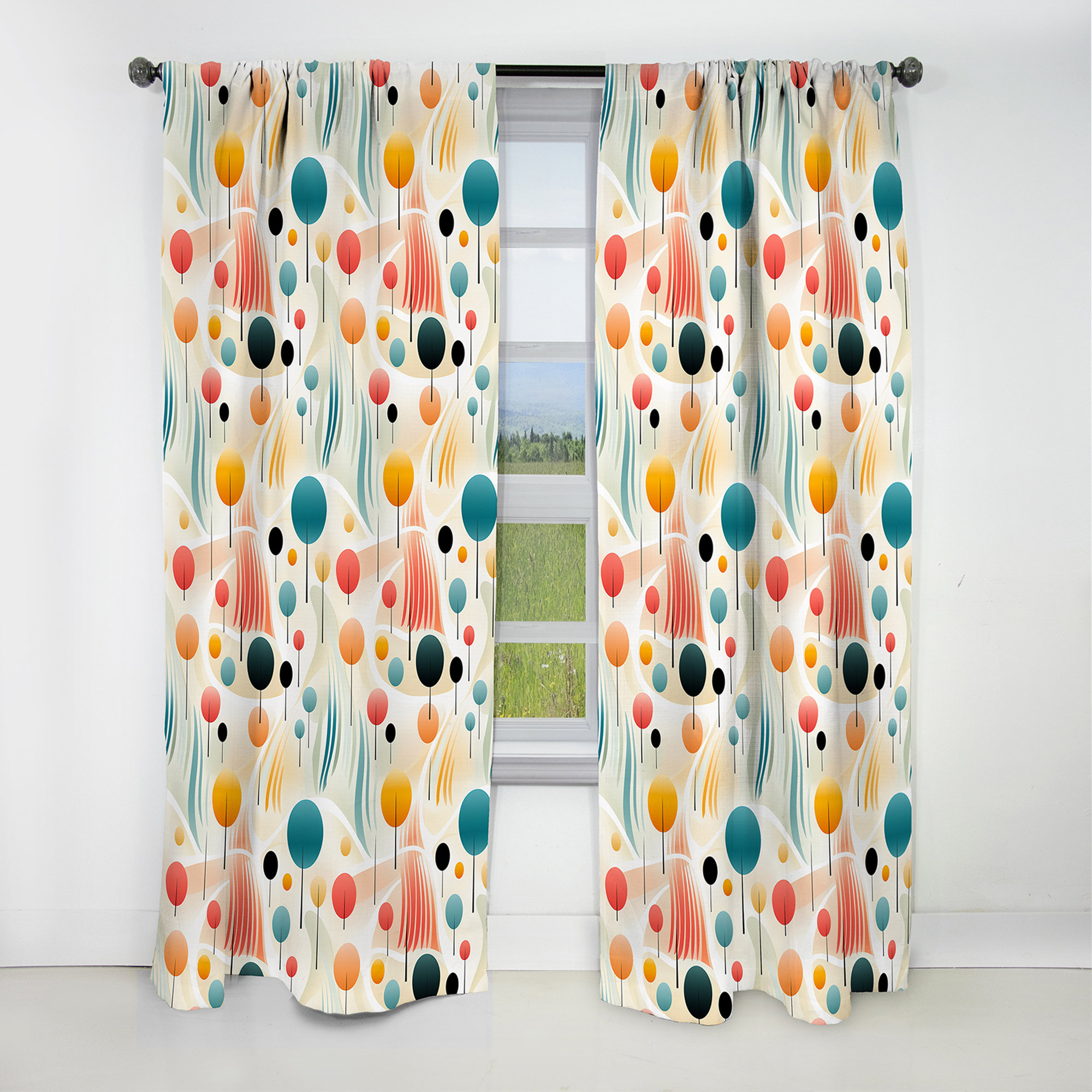 Design Art Modern Zen IV - Abstract Geometric Curtain - Blackout ...