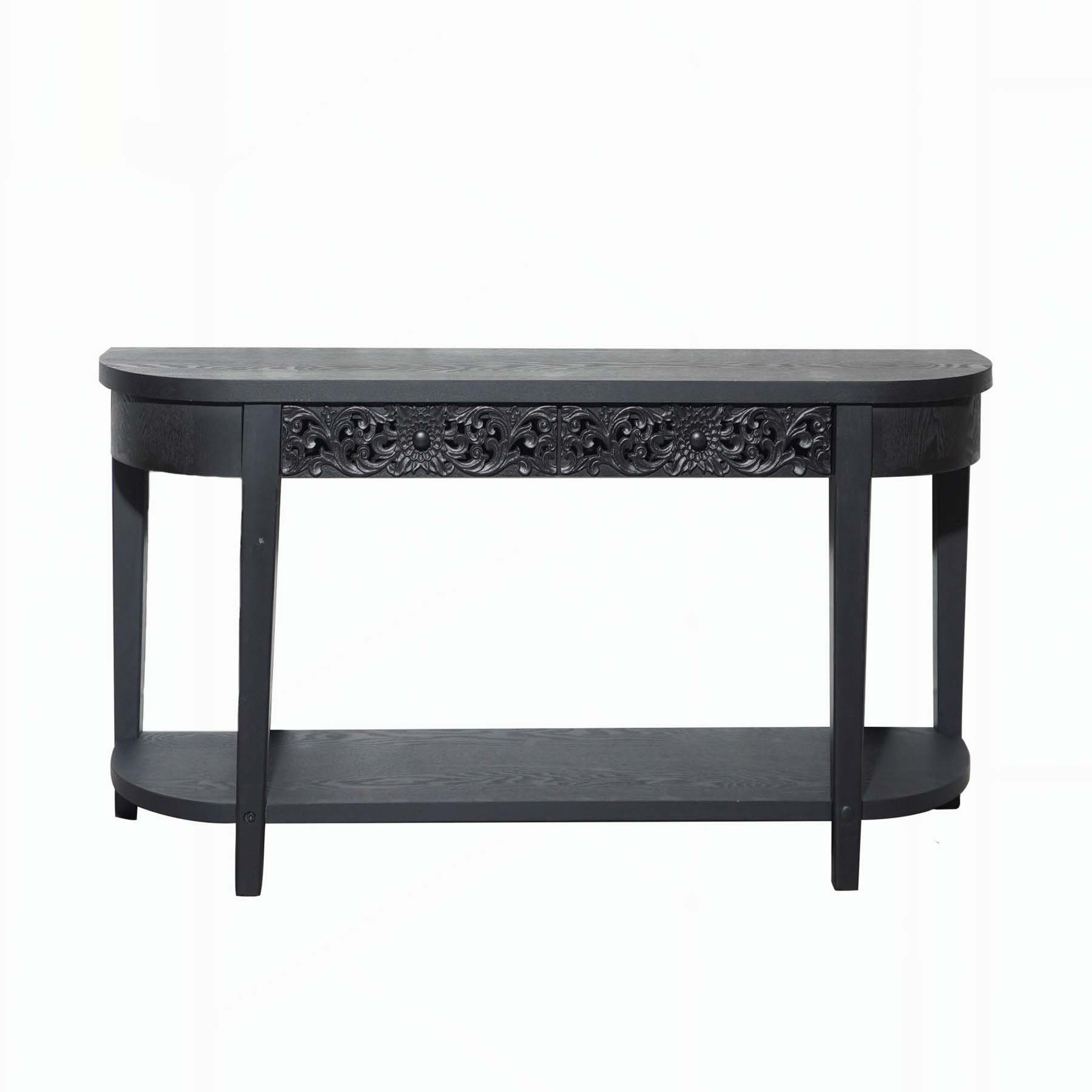World Menagerie Exquisite Carved Wooden Console Table With Versatile ...