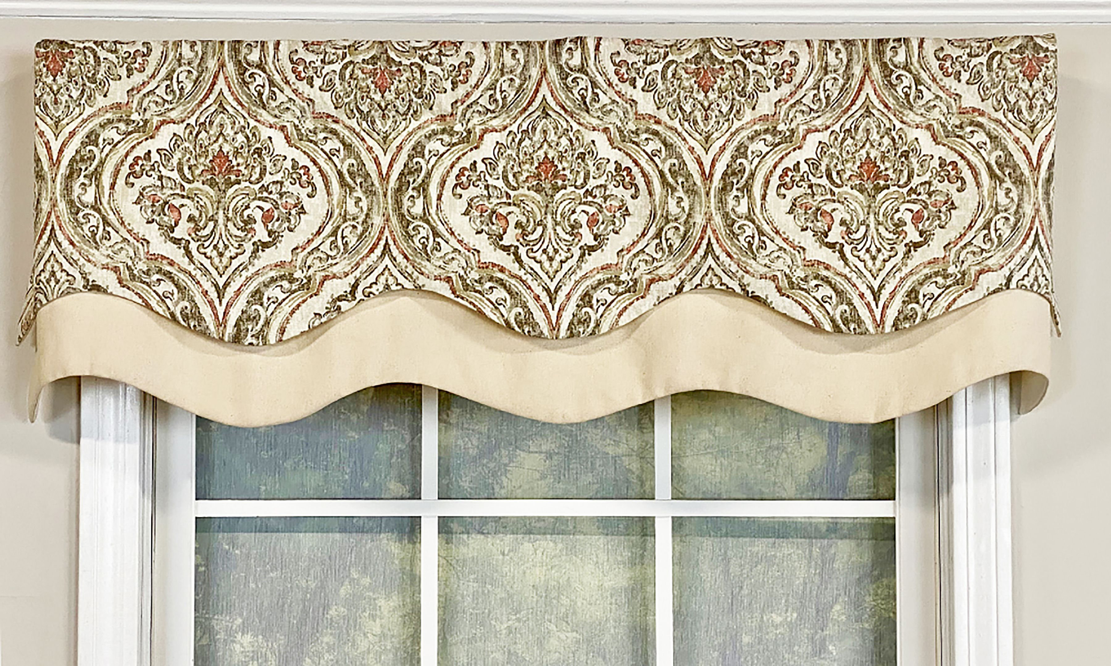 RLF Home Diamond Damask Glory Valance & Reviews | Wayfair