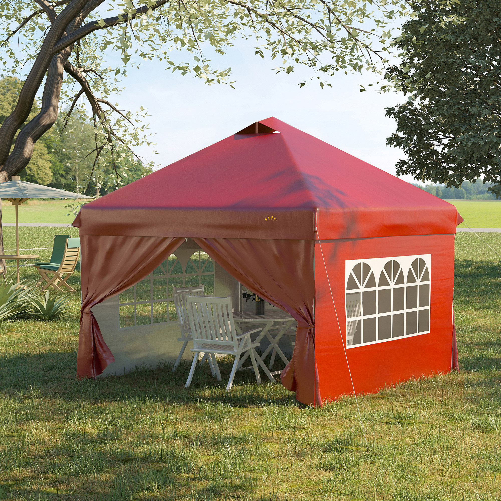 Outsunny 10 Ft. W x 10 Ft. D Metal Party Tent Gazebo - Wayfair Canada