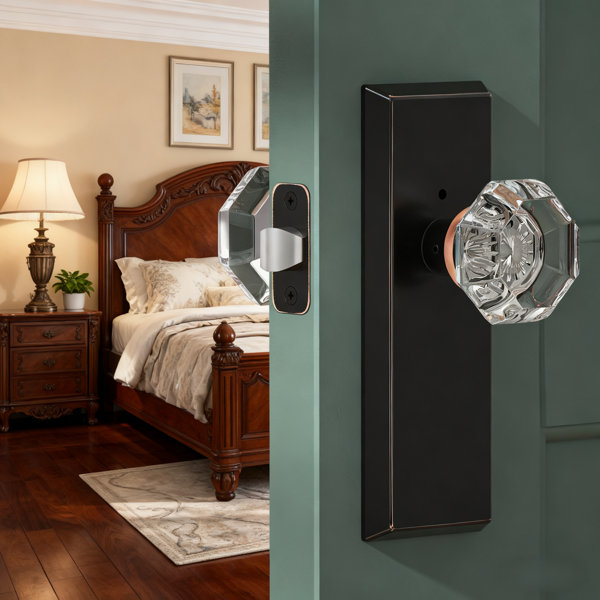 coolnews Satin Brass Octagonal CrystalDummy Door Knob | Wayfair