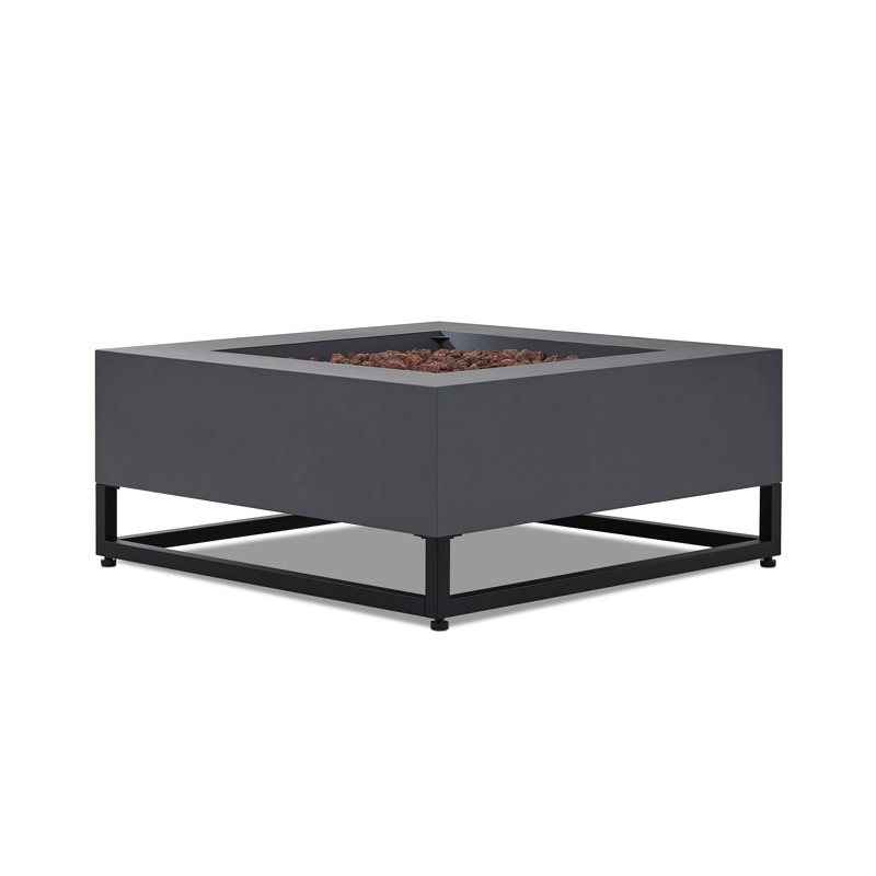 Real Flame Blake 36" Square Steel Propane or Natural Gas Fire Pit Table ...