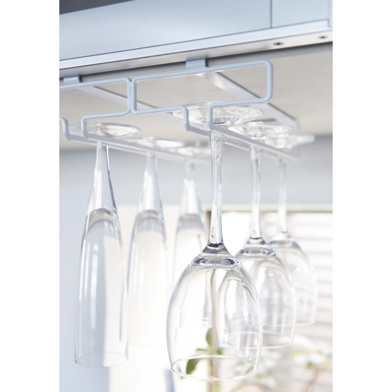 Yamazaki USA Yamazaki Home Under Shelf Wine Glass Rack - Hanging ...