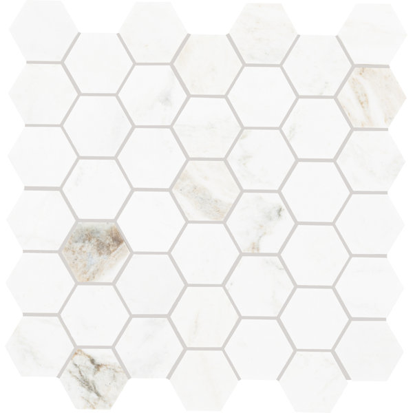 Itona Tile Presario 12" x 12" Natural Stone Honey Comb Mosaic Wall Tile ...